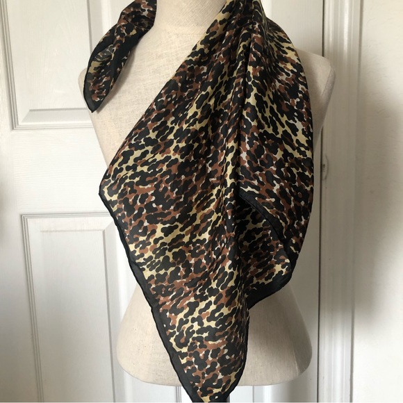 Accessories | Vintage Animal Print Silk Scarf | Poshmark